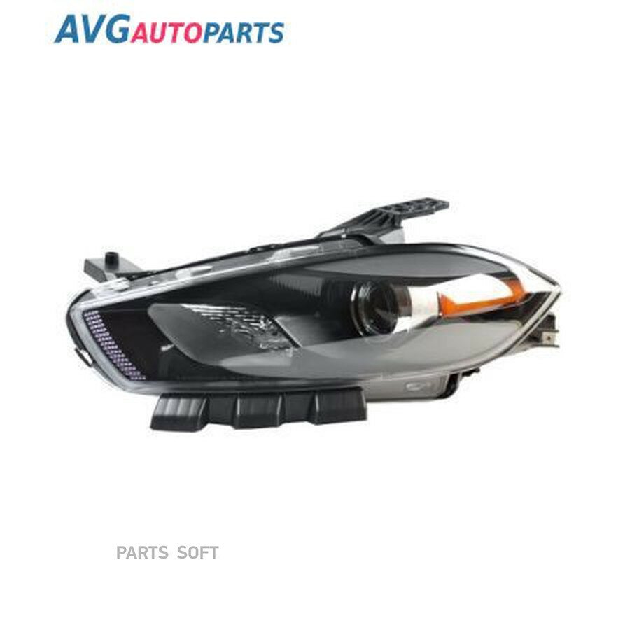 Фара механический корректор черный отражатель USA type 12- левая TYC от официального дистрибьютора, AVG, артикул 11DT011