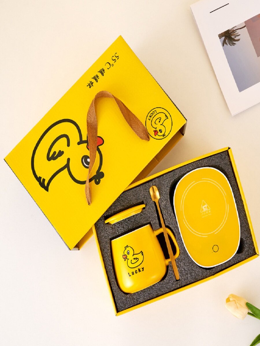 YHCY Набор чашек для воды с постоянной температурой 55 градусов, керамическая кружка, подарочная коробка