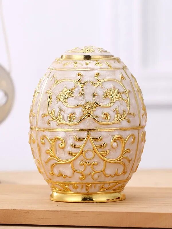 Подставка для зубочисток "Золото в форме яйца", металл/пластик, 7x7x13 см