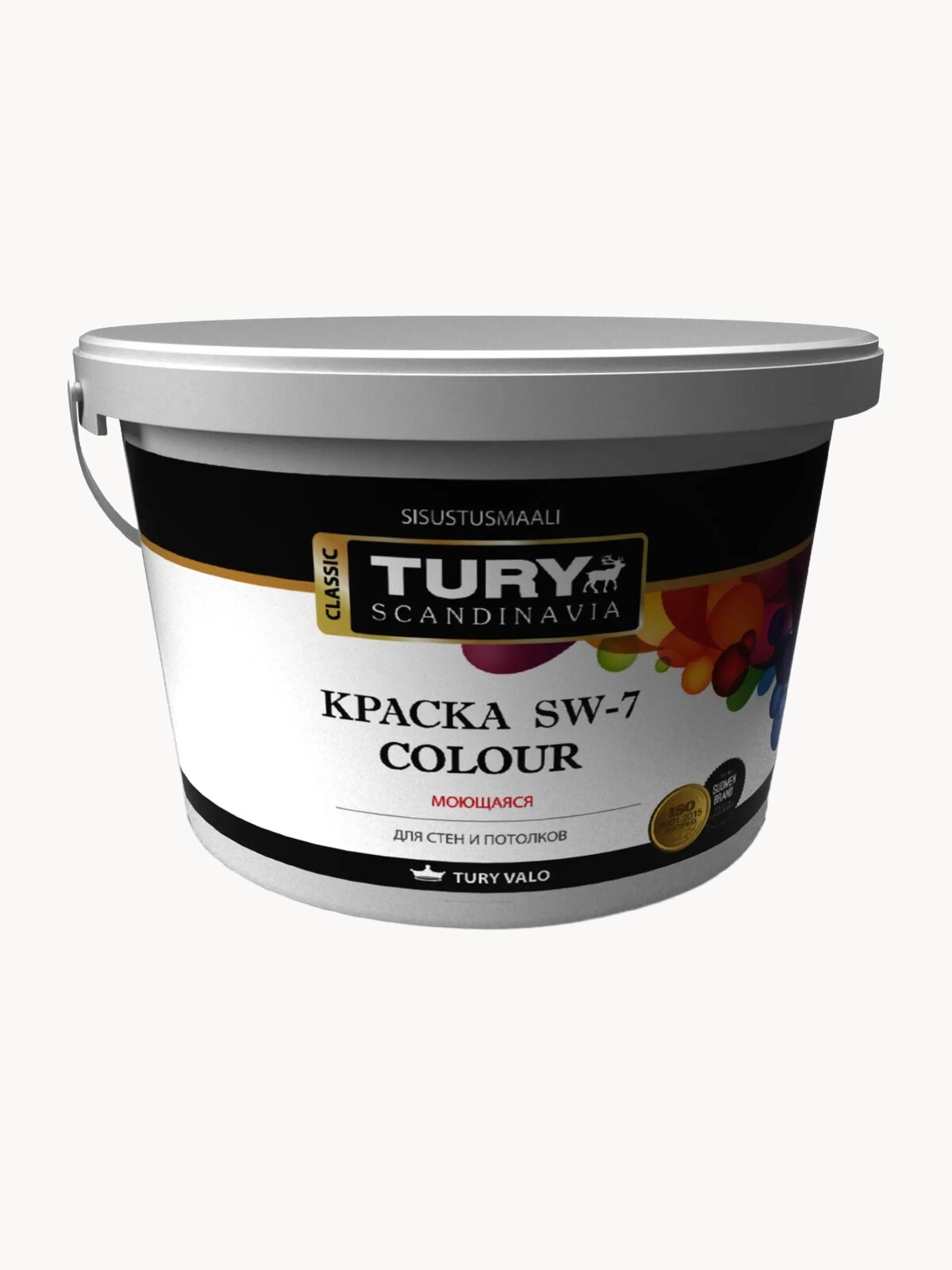 TURY Краска для обоев под покраску и стен моющаяся, быстросохнущая, матовая, серая