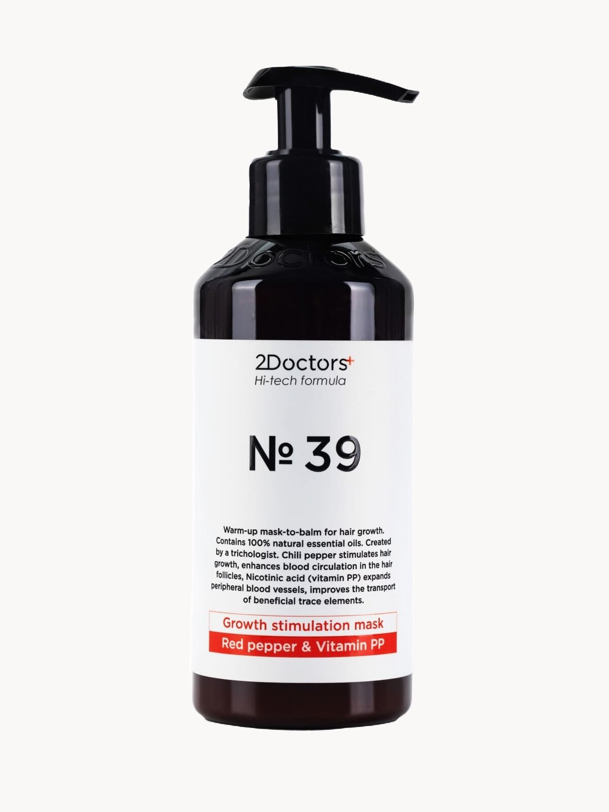 Маска для роста волос и против выпадения №39 с красным перцем, 250мл