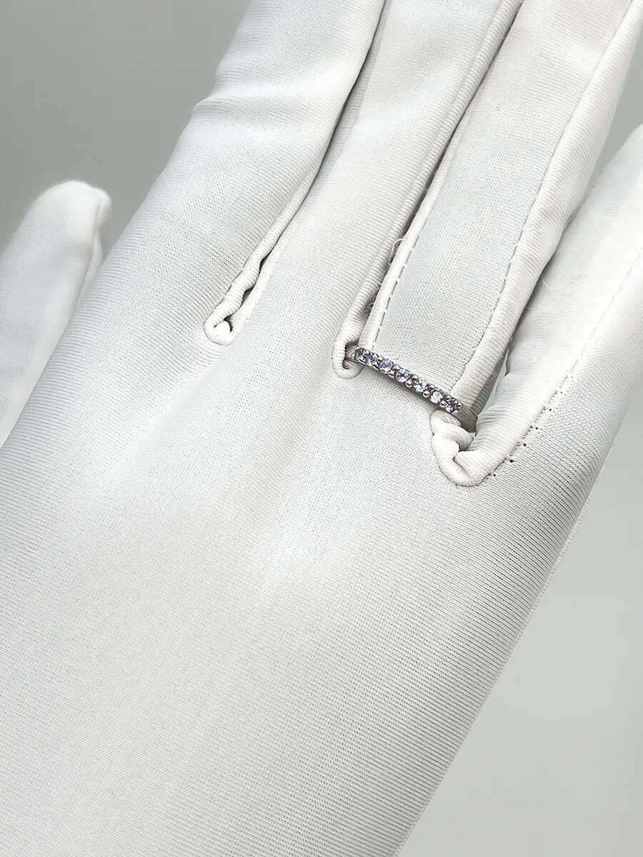 Кольцо дорожка, серебро, 925 проба, родирование, танзанит