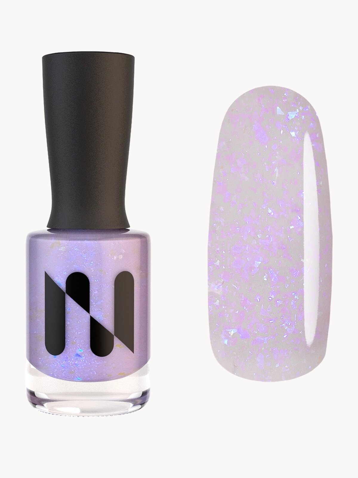 Лак для ногтей с блестками Сама Нежность, молочно-розовый с блестками, 11 мл