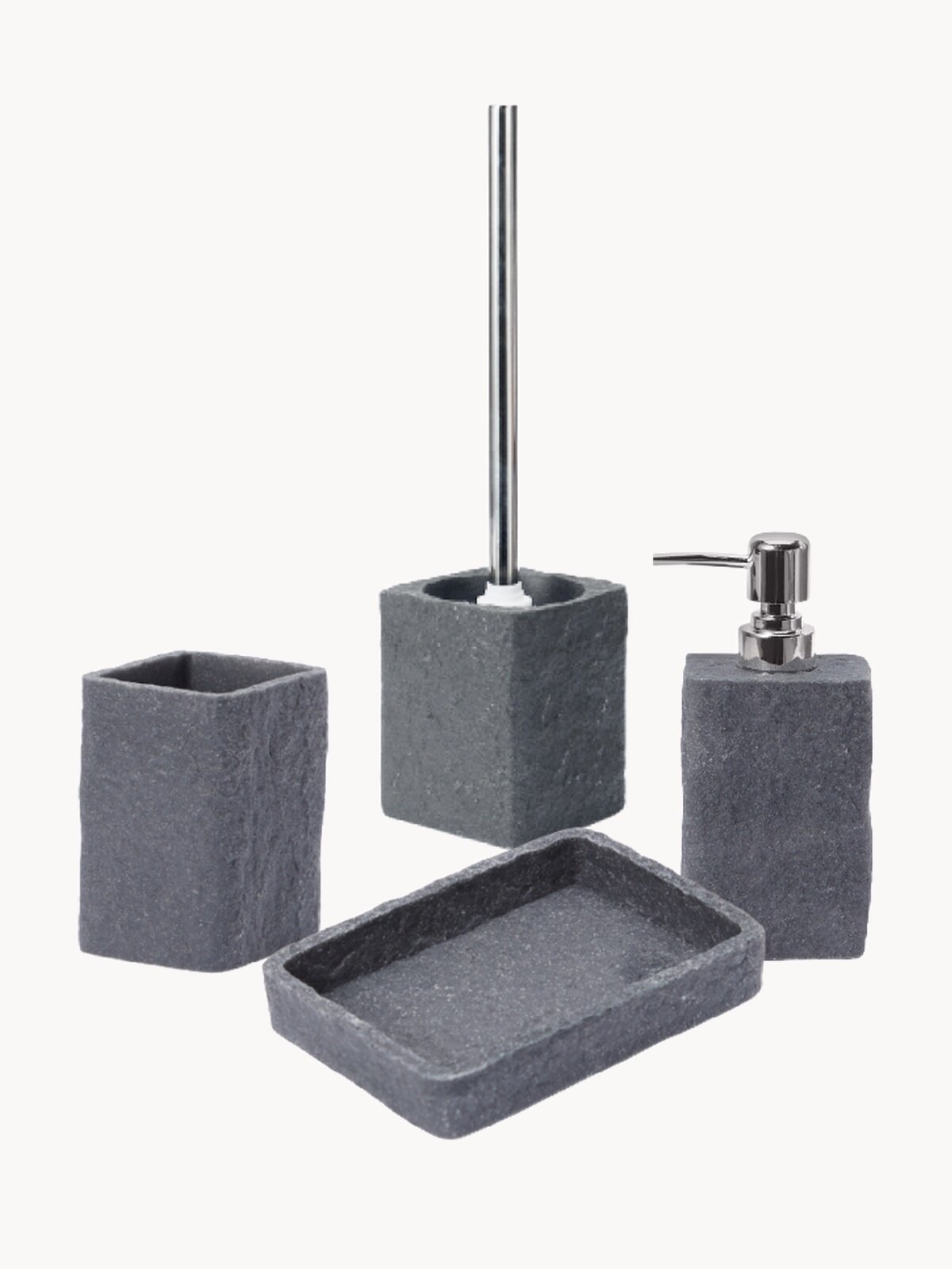 Набор аксессуаров для ванной Bauheim, полирезин, влагостойкий, с дозатором