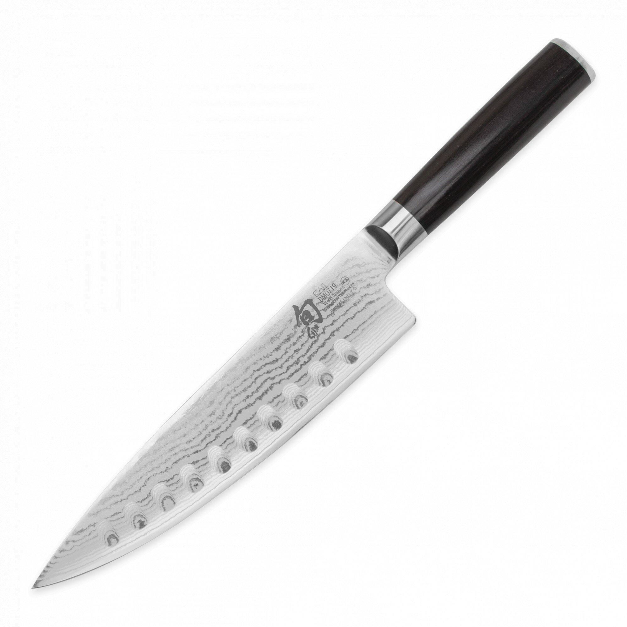 Нож поварской KAI Shun Classic, из дамасской стали VGMAX, черный, длина лезвия 20см