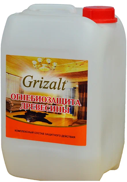 Огнебиозащита КБС Grizalt БС-63 10л 2 Группа Защиты, Бесцветная, Красная / Гризальт.