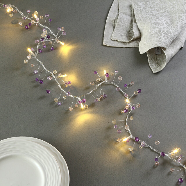 Светодиодная гирлянда на батарейках Нежные Грезы 1.5 м, 16 теплых белых LED ламп, прозрачный ПВХ, Kaemingk, 482702