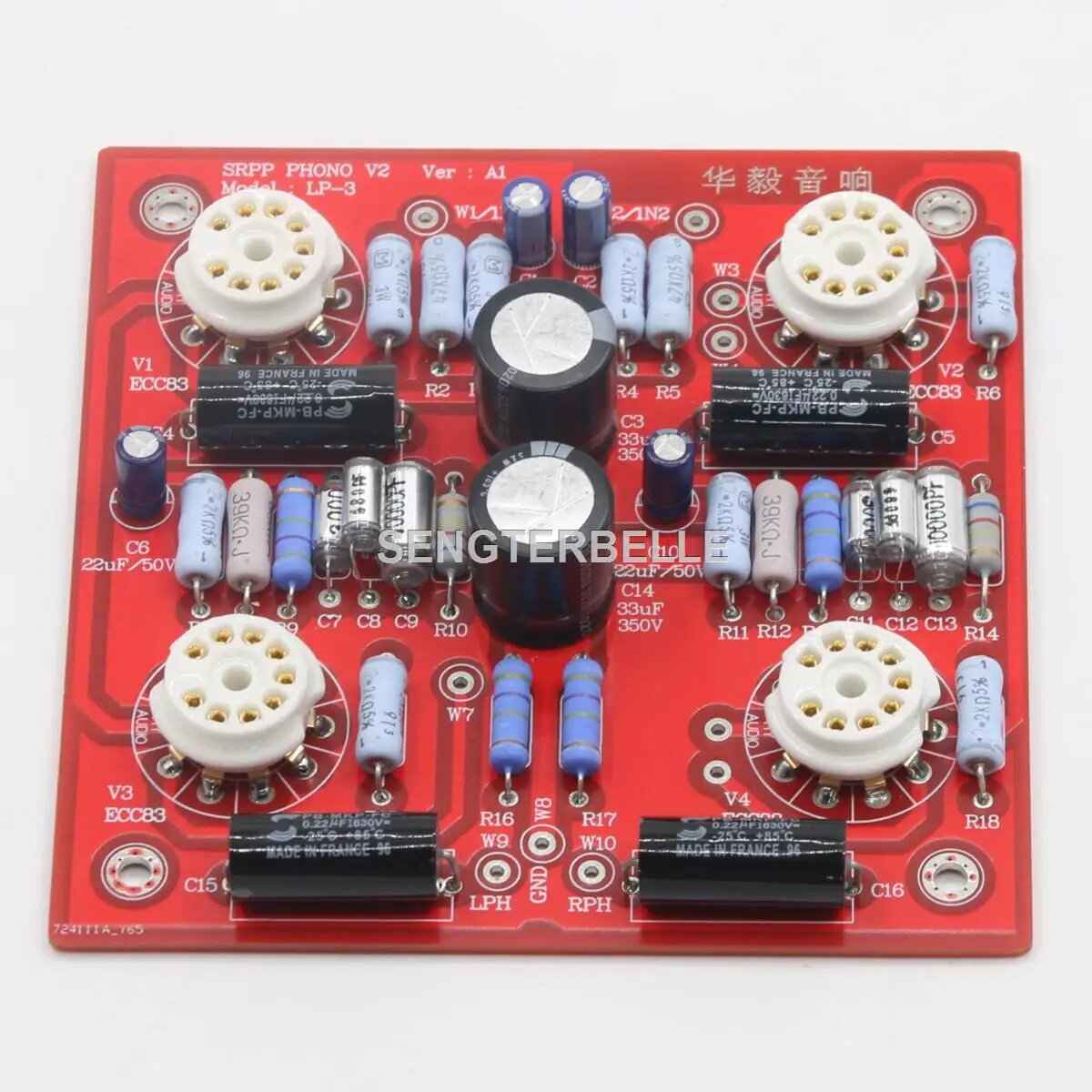 SENGTERBELLE Фонокорректор HiFi A-N ECC83 /12AX7 Stereo SRPP Tube MM Diy Kit