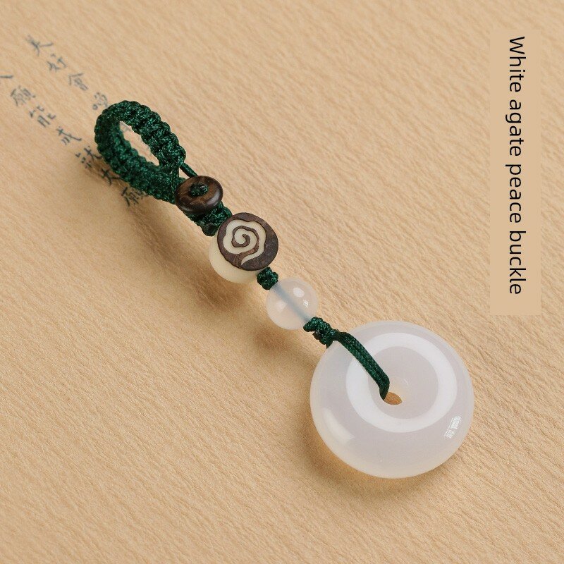 Агатовый нефритовый брелок с пряжкой безопасности, подвеска для ключей от машины для мужчин и женщин, пара,