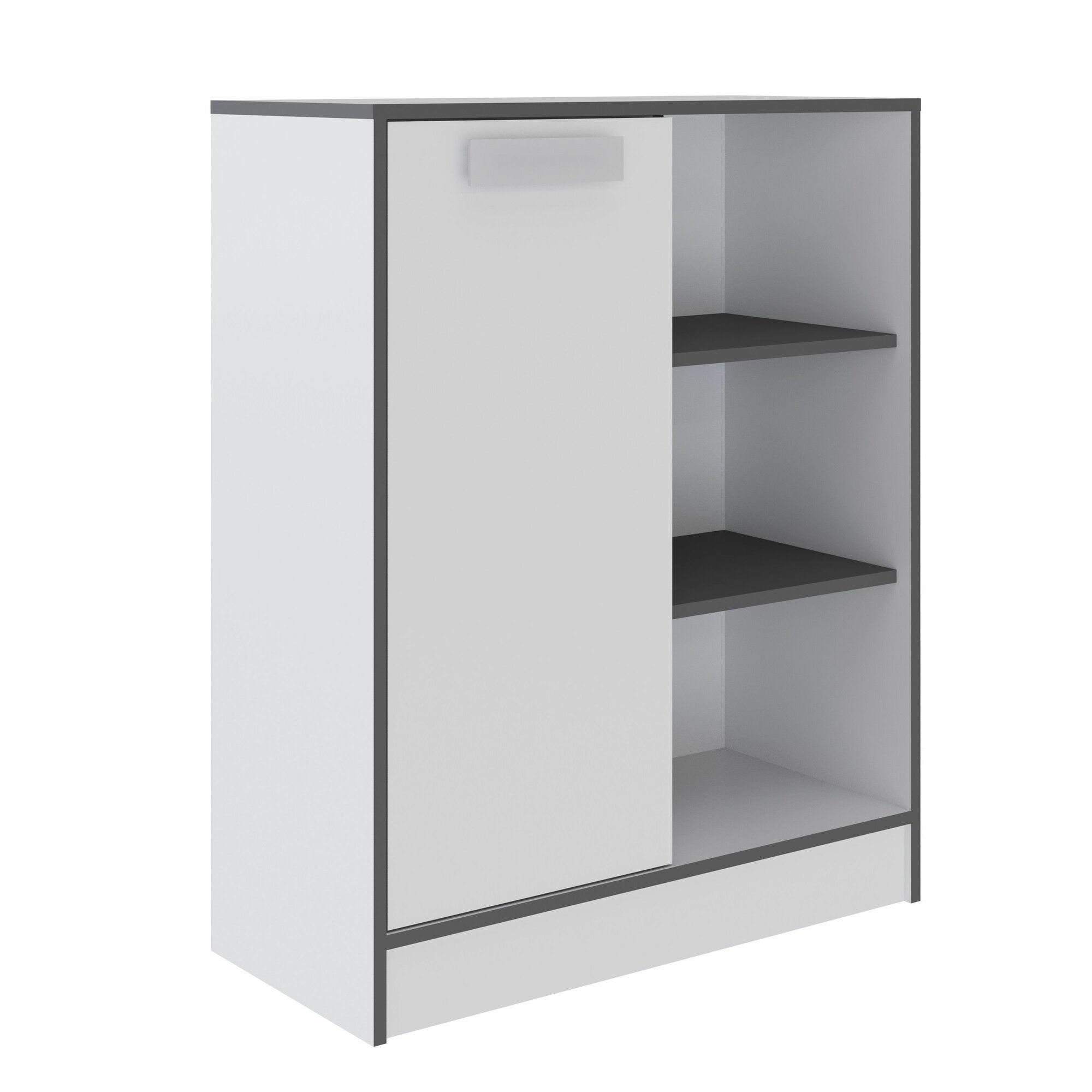 Спальня Тэбби Стеллаж малый белый/графит серый (Микон)