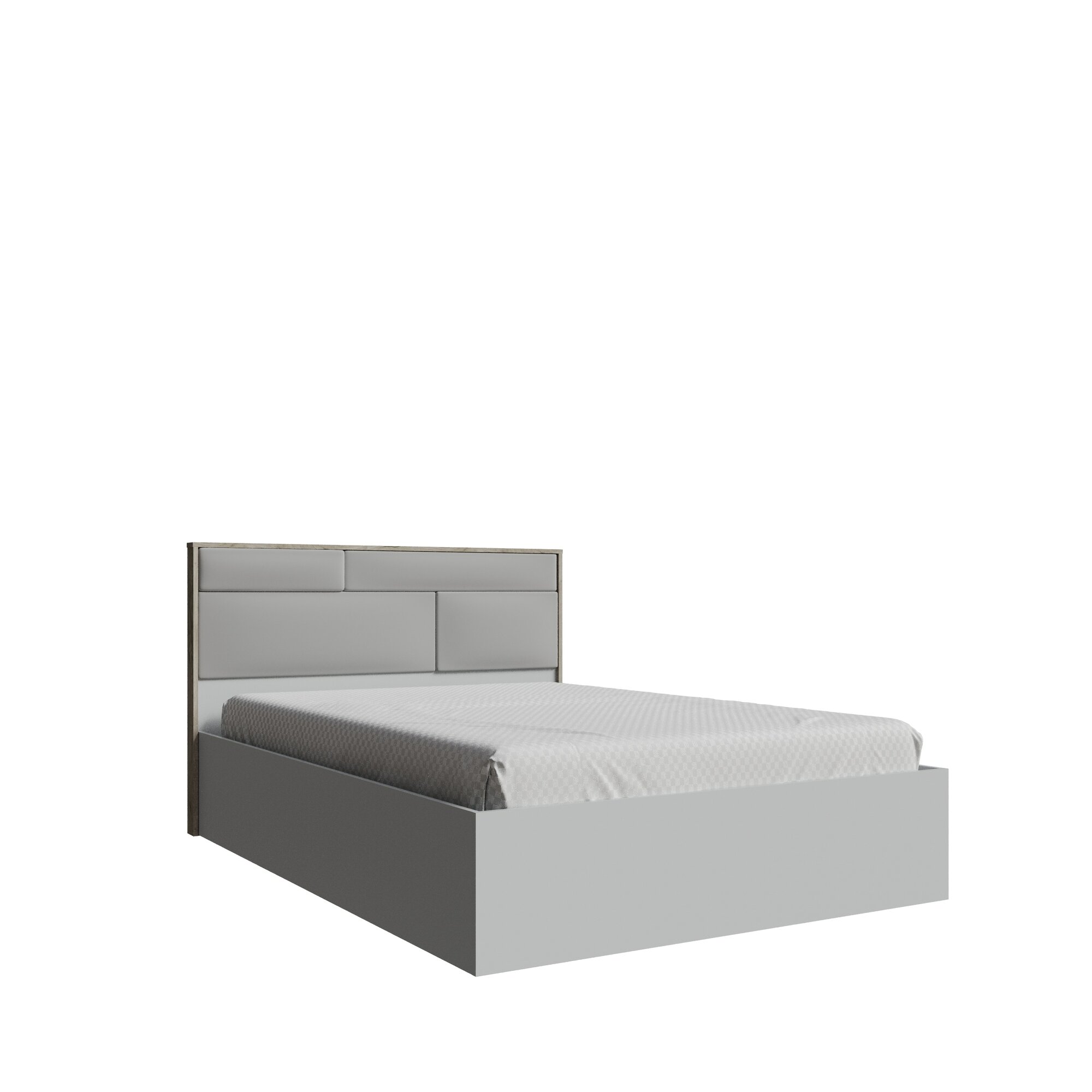 Спальня Лилль Кровать ЛСКР-1 1,4 корпус камень серый + Осн. для кровати 1,4 настил из ДСП 2с (Микон)