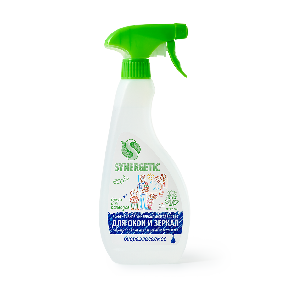 Чистящее средство Synergetic, для окон и зеркал, биоразлагаемое, спрей, 500 мл