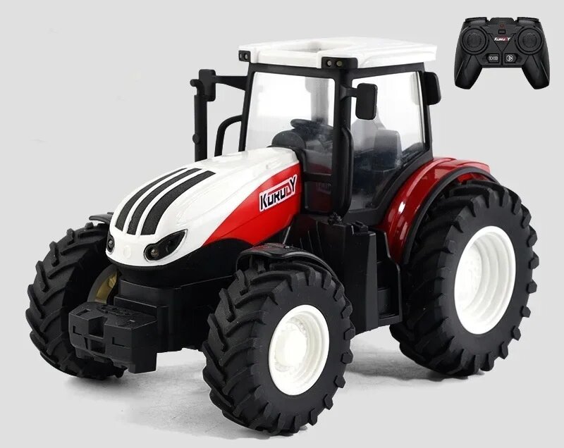 Радиоуправляемый металлический трактор для детей white Tractor