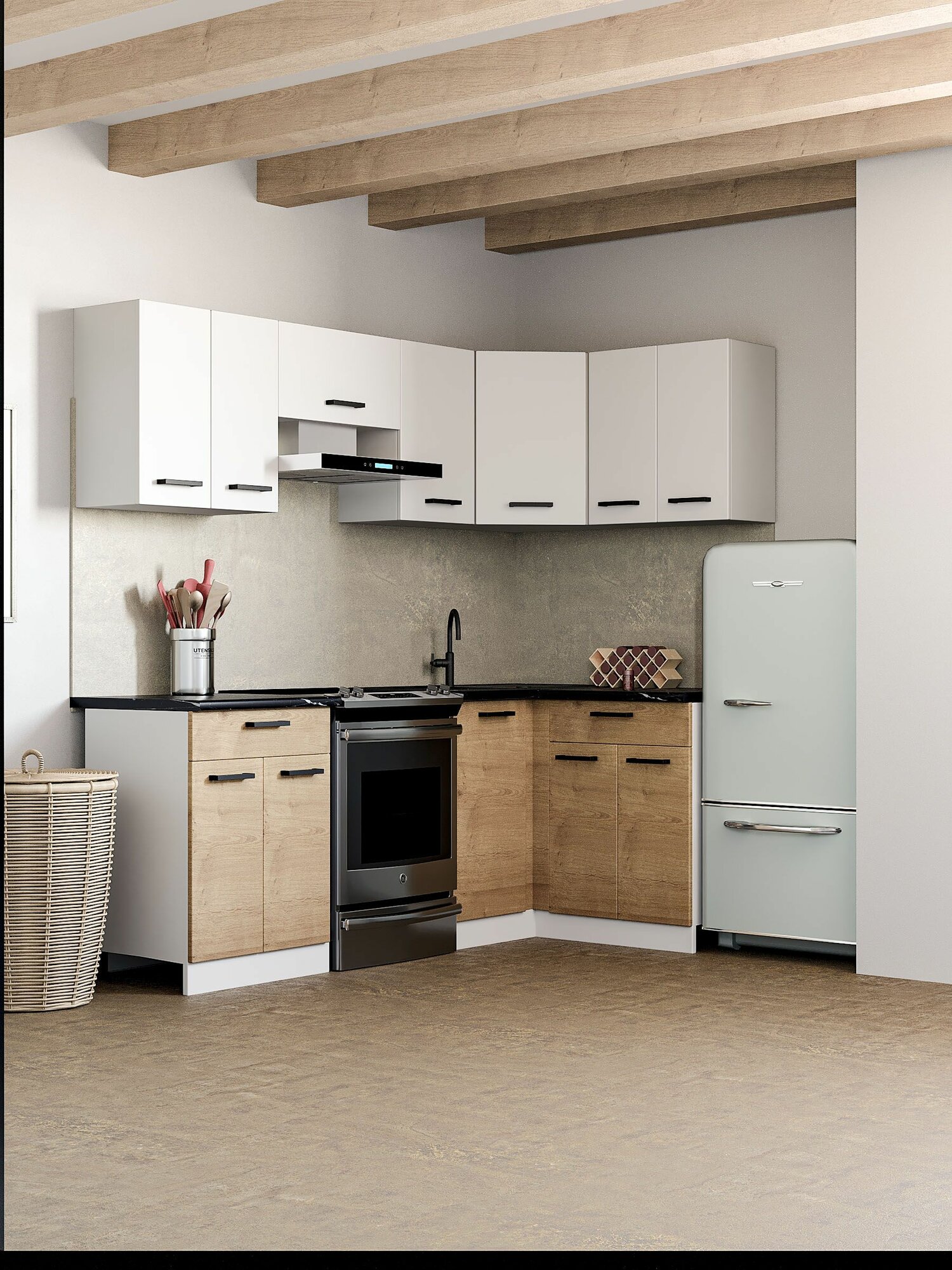 Кухонный гарнитур угловой "Брауни" Без Столешницы, ЛДСП, 2,2х1,2 м