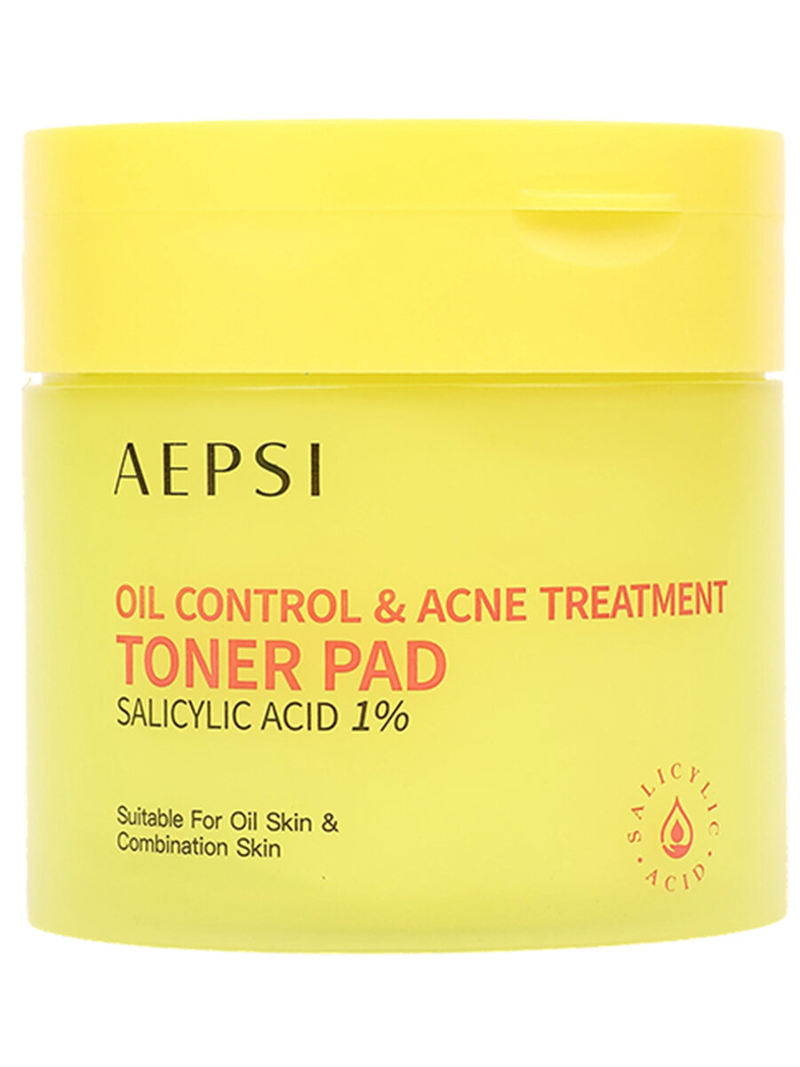 Тонер-Пэды для лица AEPSI с салициловой кислотой Анти-акне для проблемной кожи 80шт/140мл