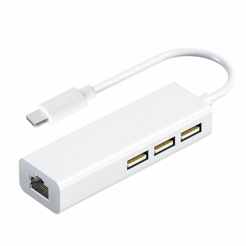 USB-C/A на RJ45 адаптер с 3 портами USB, - USB-разъем C