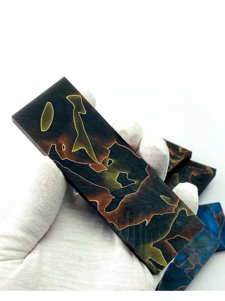 Прессованный композитный материал из меди и смолы, заготовка для рукоятки ножа, накладка на рукоятку ножа