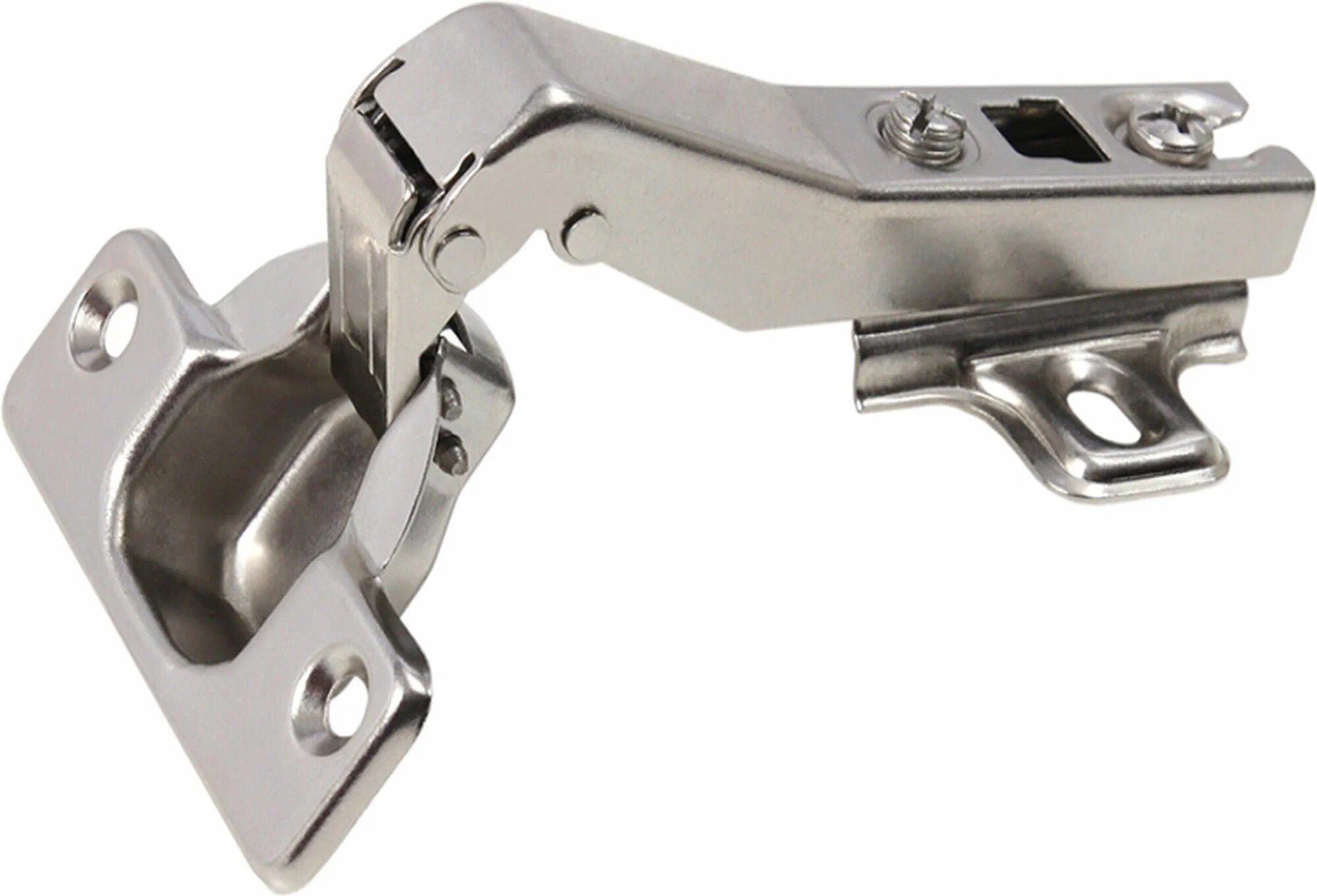 Петля мебельная угловая, врезная, стальная, хромированная, стальная, хромированная "МастерБолтиков" ( 4шт )