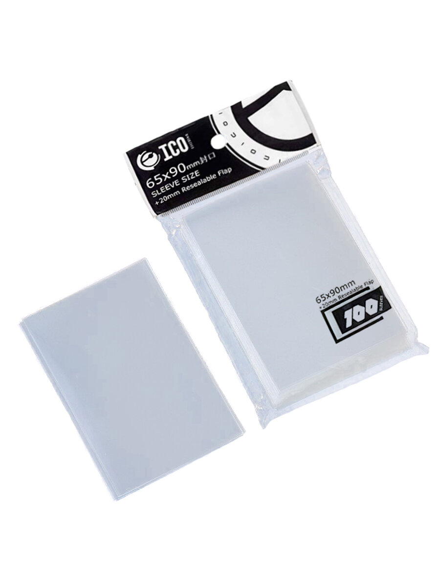 Протекторы для карт, настольных игр. Футляр игральных K-POP. Набор 100 шт. Размер 65х90 мм. Цвет прозрачный. 2 комплекта