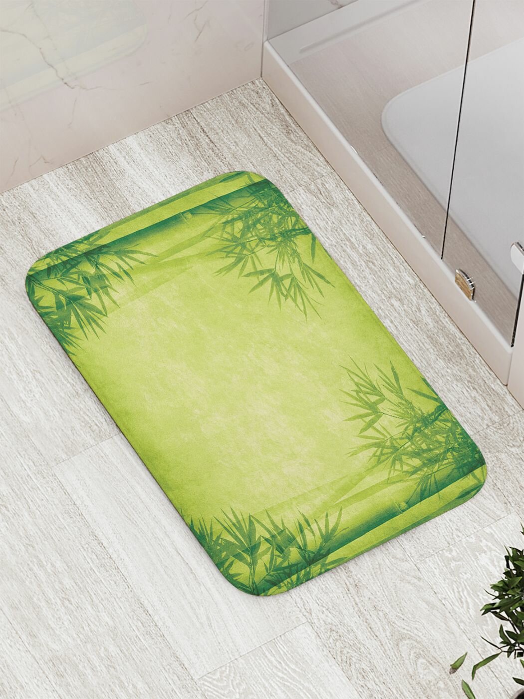 Коврик для ванной комнаты, туалета "Бамбуковый лес" противоскользящий, 52х77 см, JoyArty
