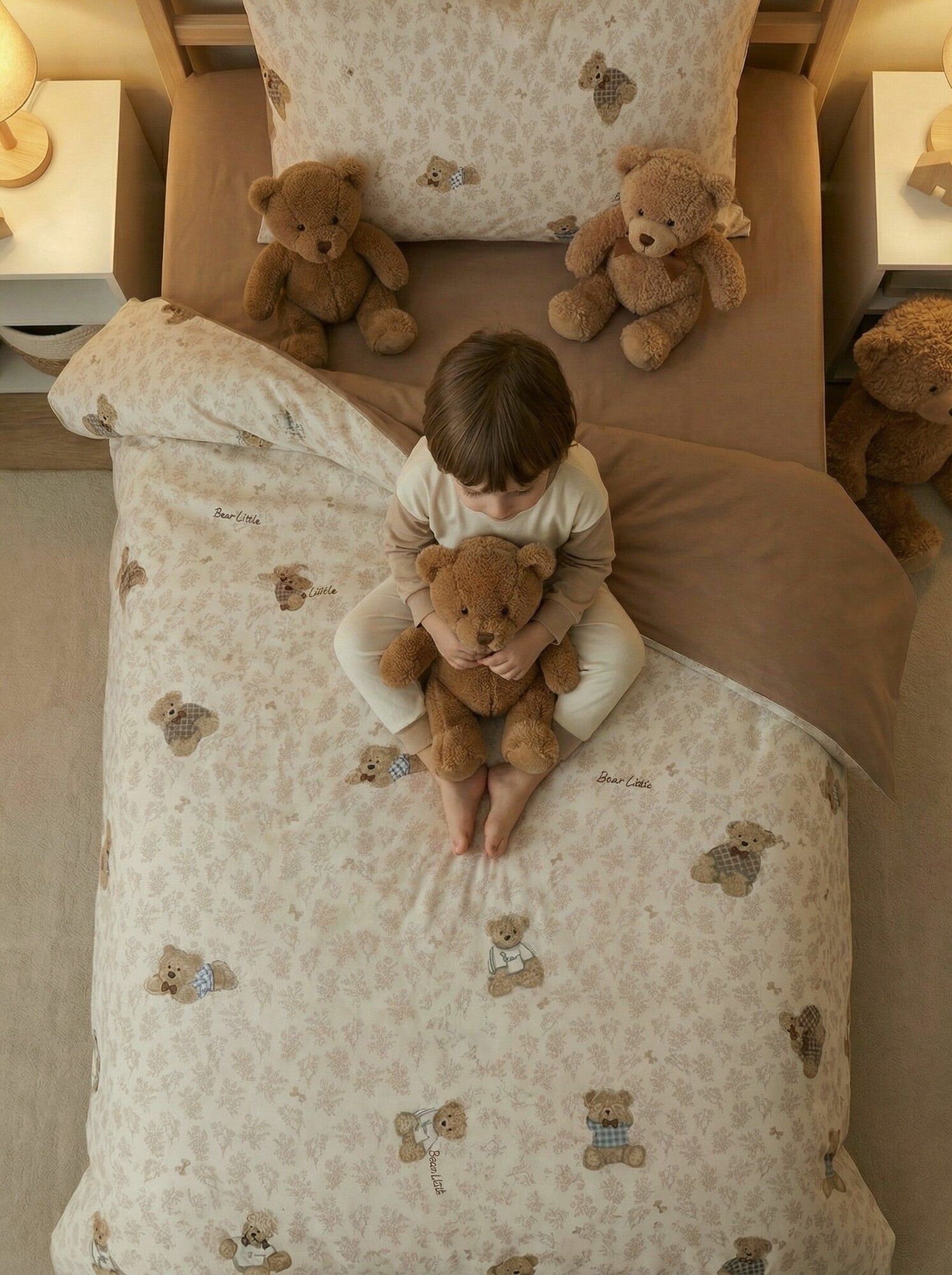 COROCOCO Комплект постельного белья Маленький мишка 160х80 см.