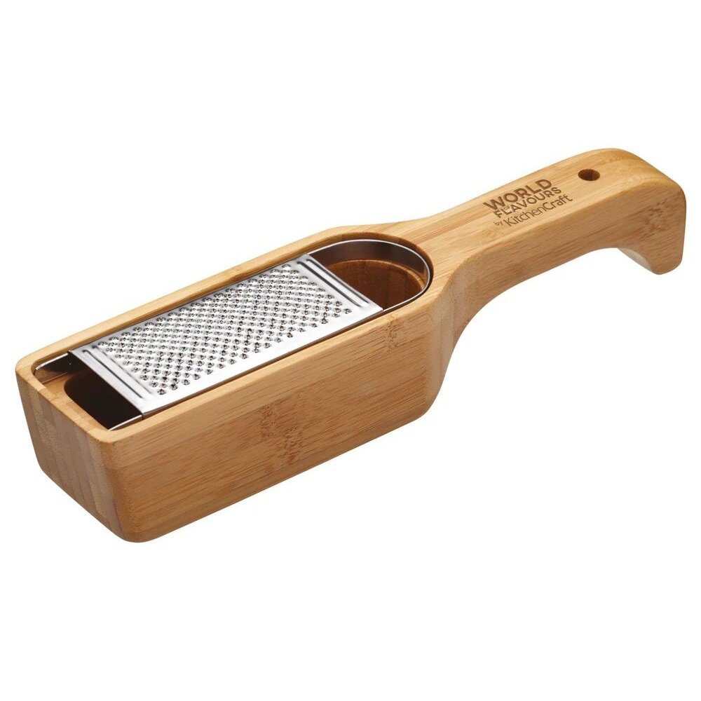 Терка для сыра KitchenCraft World of Flavours Italian Bamboo Grater with Holder ICBGRATE