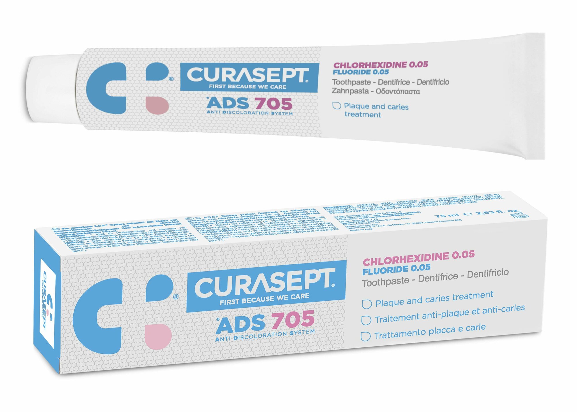 Зубная паста Curasept ADS705 гелевая, хлоргексидин 0,05% , 75 мл