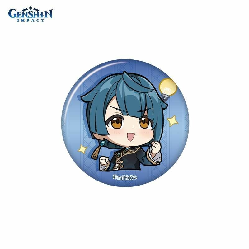 Значок по мотивам игры Геншин Импакт Chibi Expressions Xingqiu