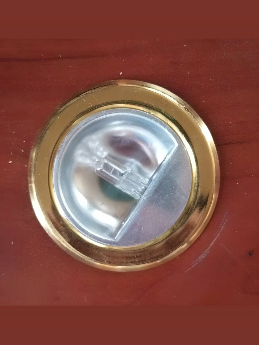 Светильник врезной мебельный цвет золото G4. 20Вт