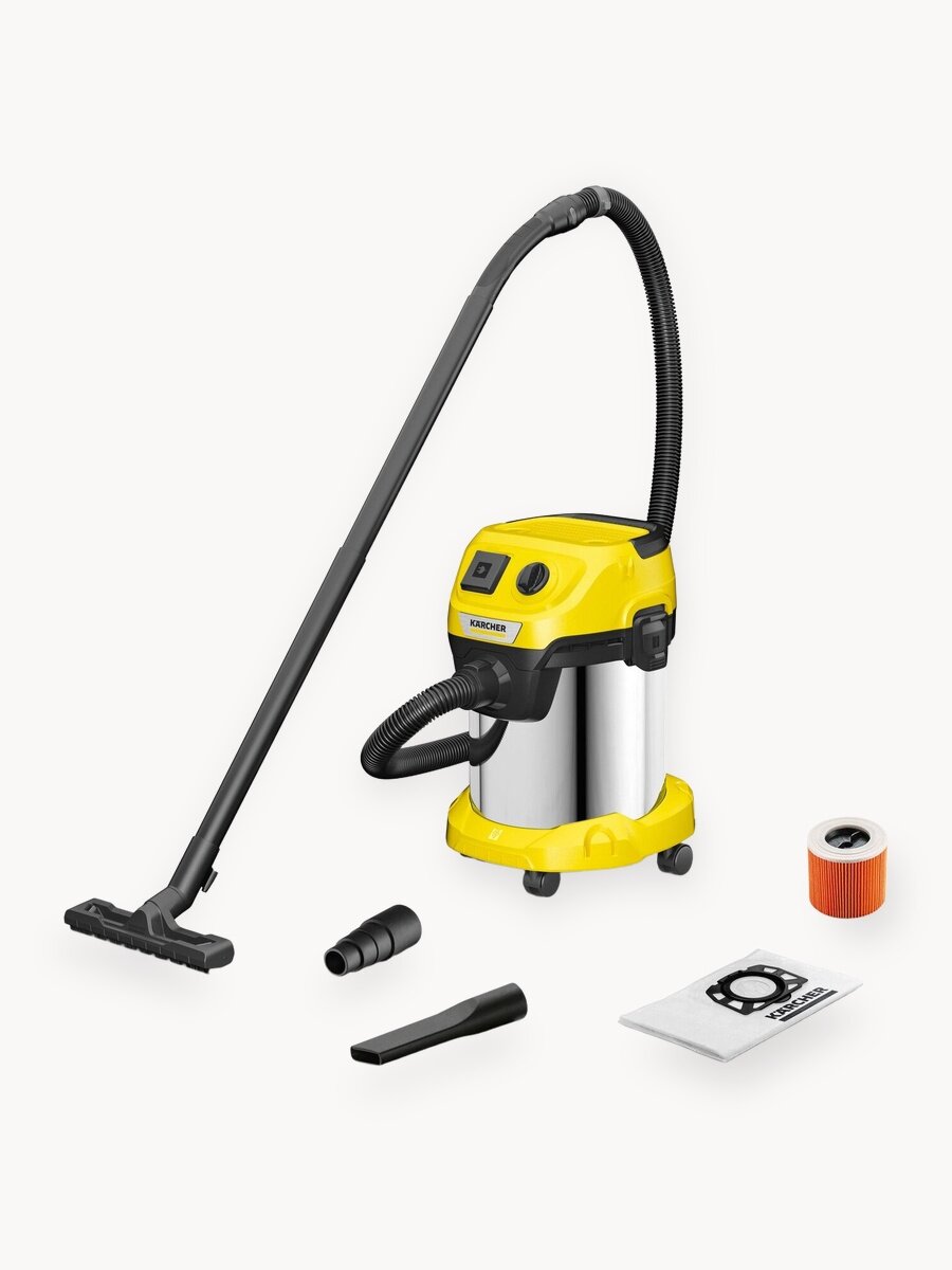 Хозяйственный пылесос Karcher WD 3 P S V-17/4/20 (1.628-190.0) для сбора сухого и влажного мусора с функцией выдувания