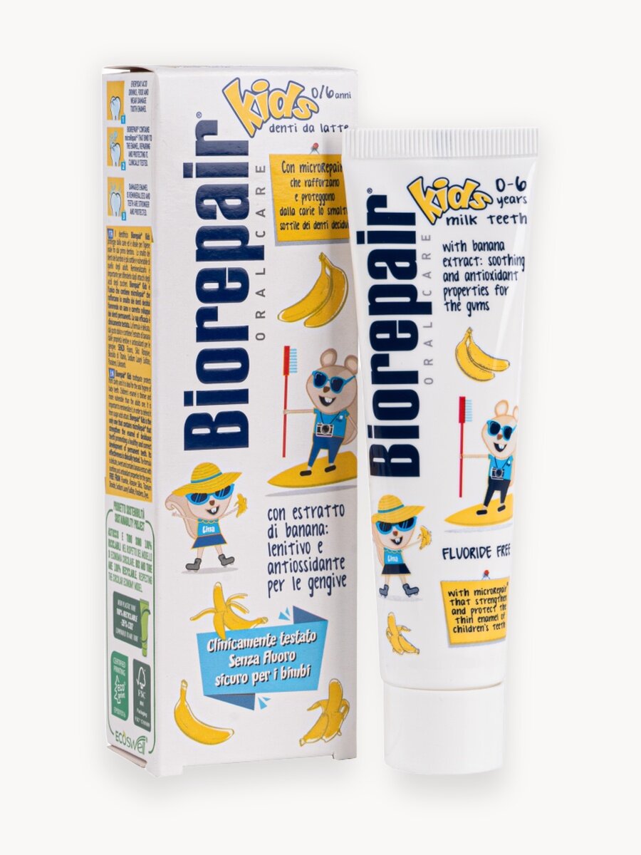 Детская зубная паста Biorepair Kids с экстрактом банана, 50 мл