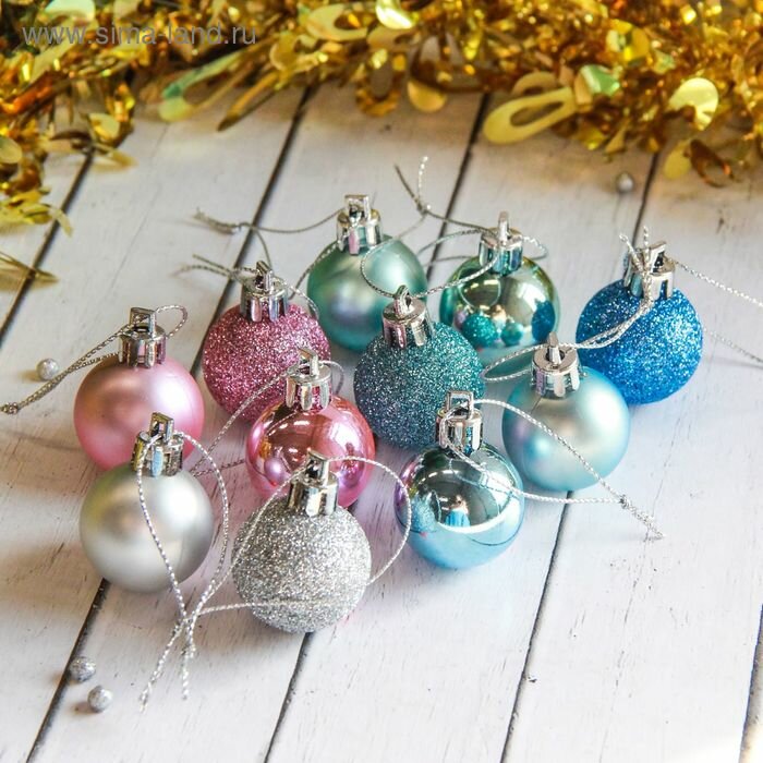 Набор шаров пластик d-2,6 см, 25 шт "Шарм" микс, 2122456