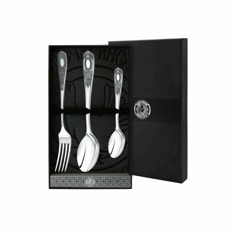 Кольчугинский мельхиор Набор столовых приборов "Номер один" 3 предмета (КМ0860306)