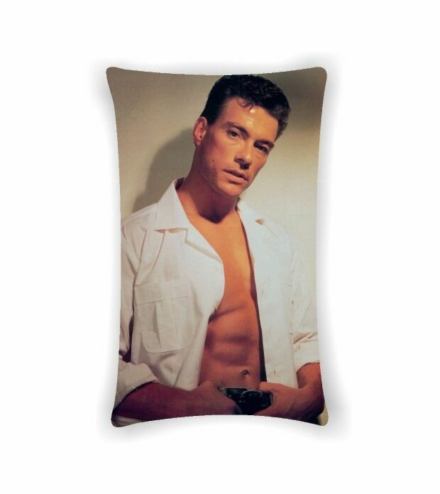 Подушка Jean-Claude Van Damme, Жан-Клод Ван Дамм №13, картинка с двух сторон