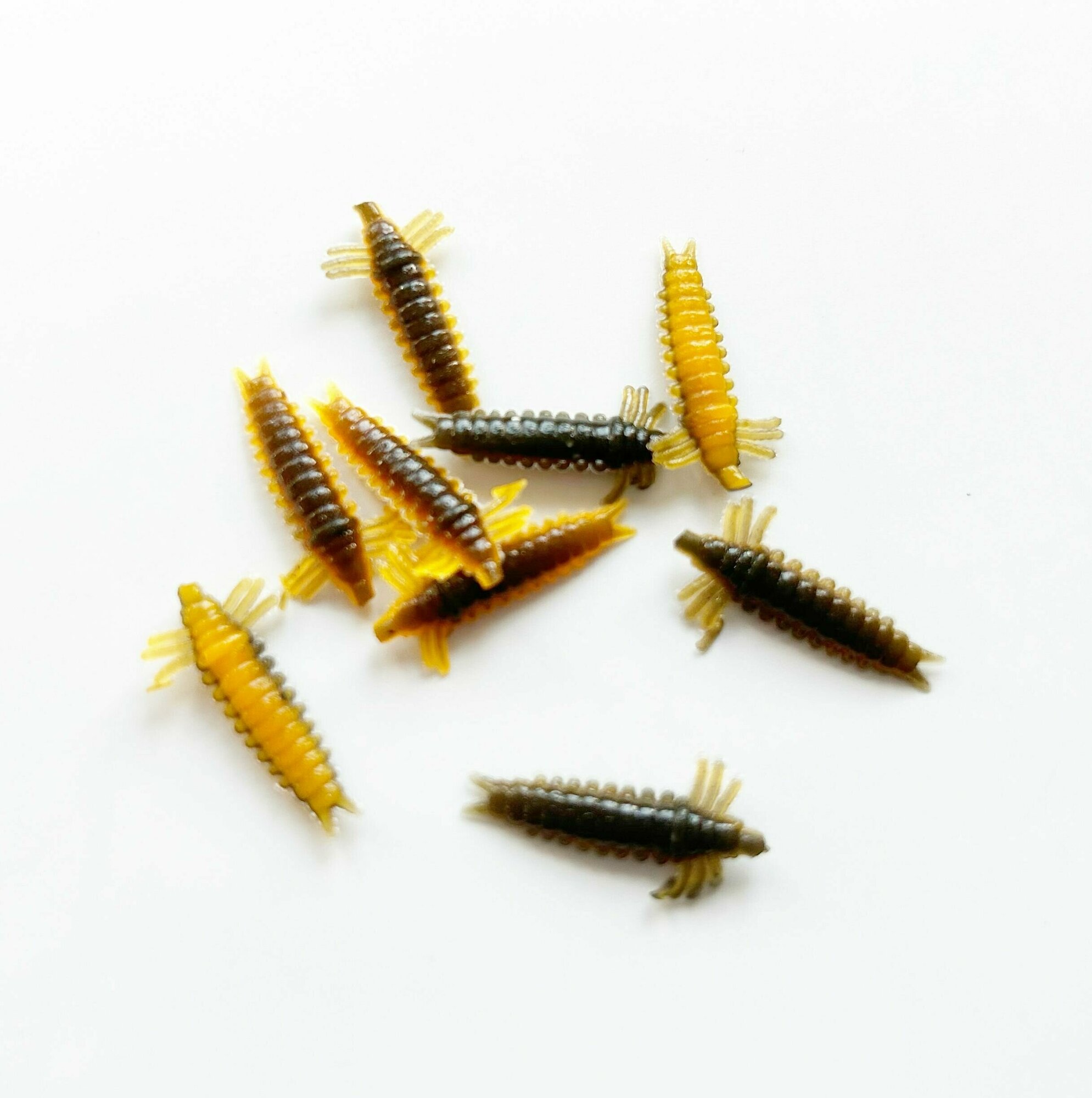 Мягкая приманка для рыбалки Ручейник 25 мм, Черно-оранжевый/ Black-Orange, уп. 20 шт.