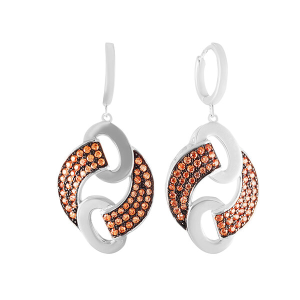 Серьги, серебро, 925 проба, фианит