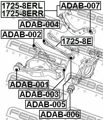 Рычаг AUDI A4 01- зад. подв. лев, 17258ERL FEBEST 1725-8ERL