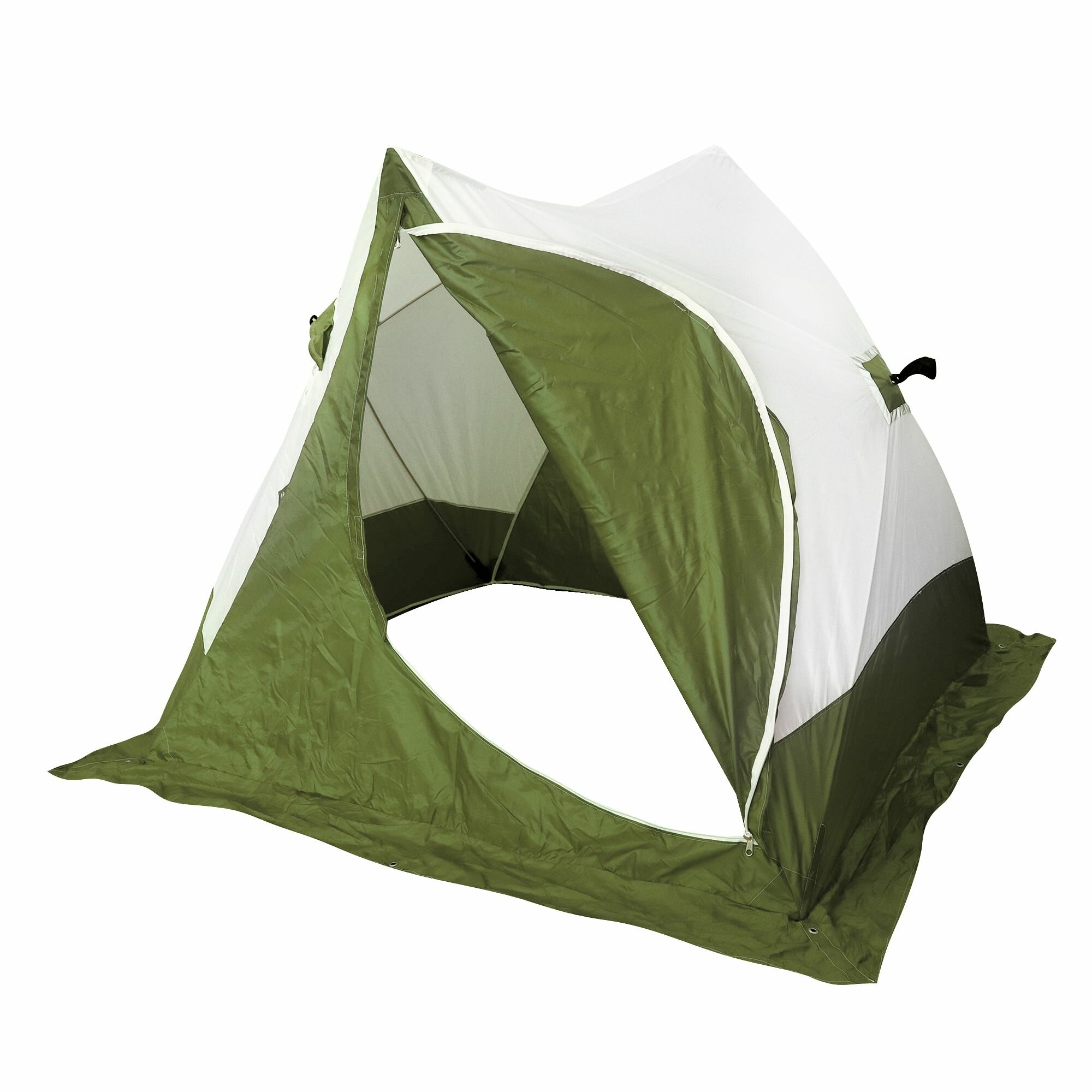 Палатка зимняя следопыт 2-скатная, Oxford 210D PU 1000, цвет оливковый - белый