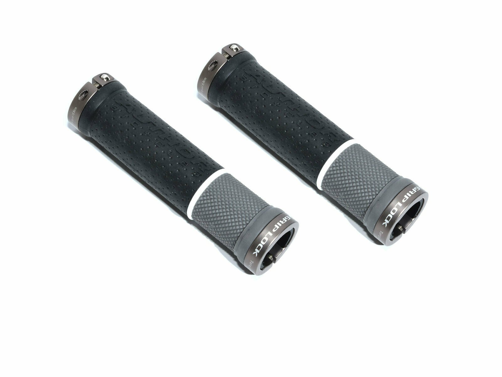 Грипсы велосипедные ручки на руль AGR Griplock R20 130мм резиновые 2 фиксатора черно-серые AUTHOR