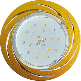 Ecola GX53 H4 DL5386 светильник встраив. без рефл. Вихрь матовое Золото/Алюм 20x110