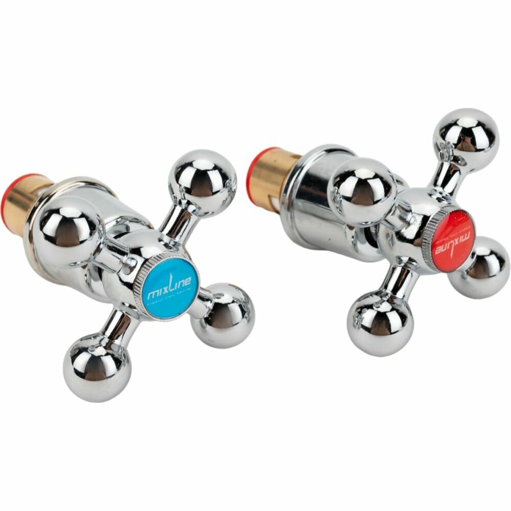 Кран-букса с маховиком mixline 1/2 керамическая 8х24, крест ML07 блистер, пара