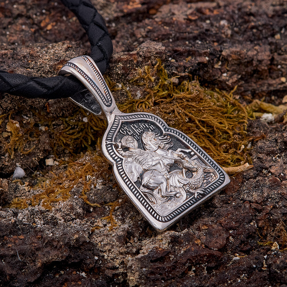 Иконка, серебро, 925 проба, чернение