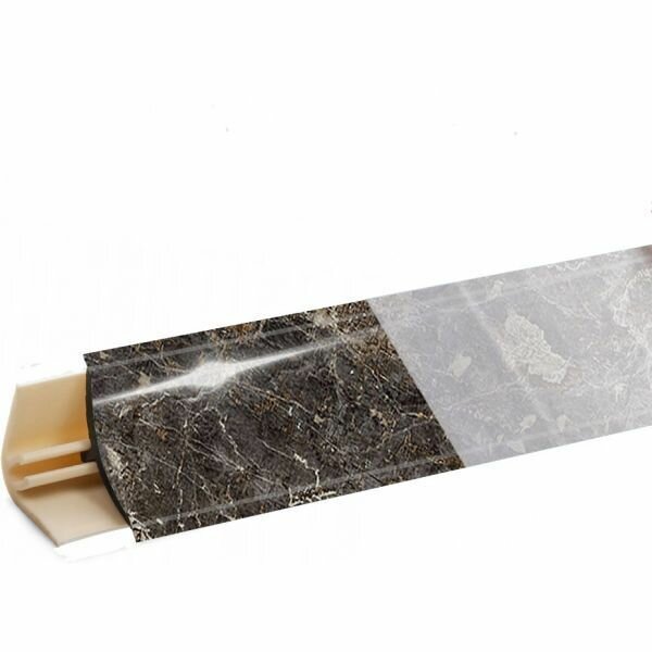 Плинтус для столешницы Korner LB15 с кабель-каналом мягкий край 15х15x3000 мм ПВХ, Королевский опал (глянец)