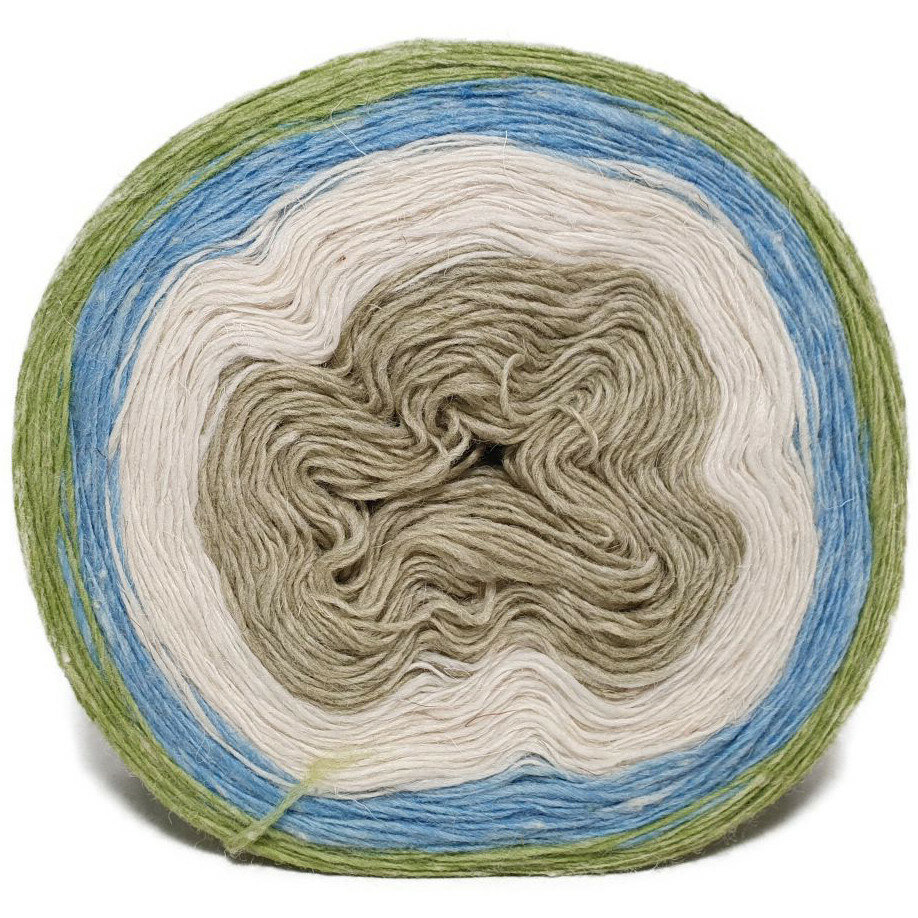 Пряжа Рассказовская ангорка колор 27 салат/син/бел/беж (2 мотка)