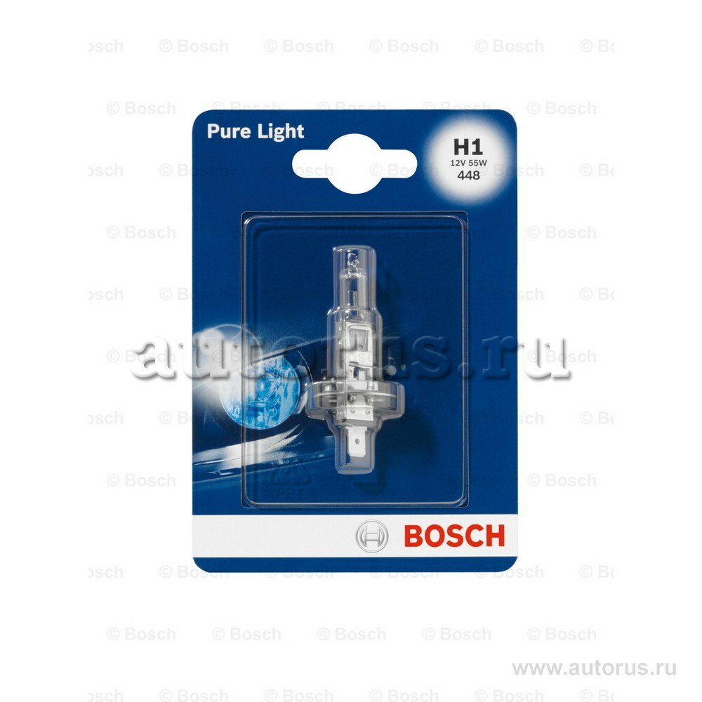 Лампа 12V H1 55W Bosch Pure Light - картонная упаковка 1шт 1987301005