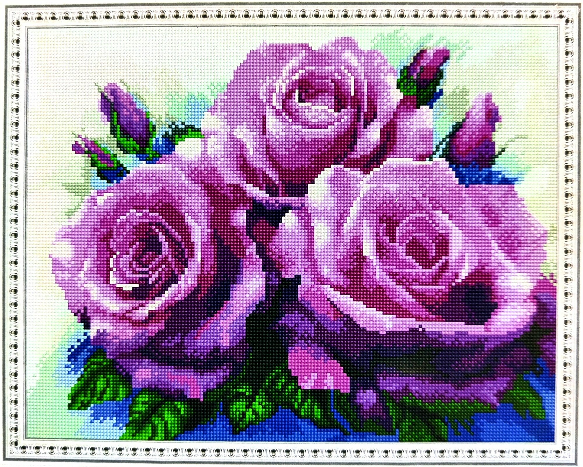 Алмазная мозаика 40x50см круглые стразы цветы, спа, архидея, розы, чёрно-белая, книга