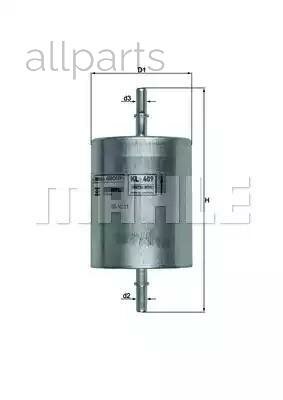 MAHLE KL409 Фильтр топливный FORD: MONDEO III 00-, MONDEO III седан 00-, MONDEO III универсал 00-, TRANSIT c бортовой платформой 06-, TRANSIT фургон 06-