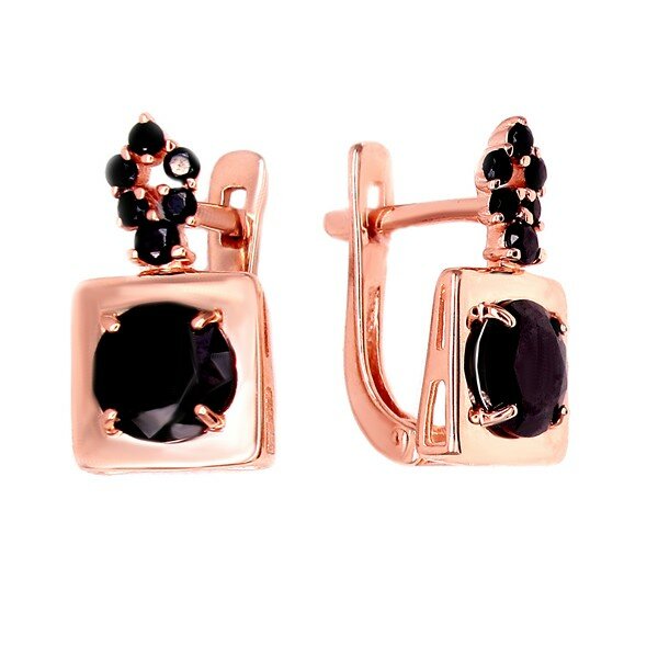 Серьги, красное золото, 585 проба, фианит