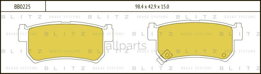 BLITZ BB0225 Колодки тормозные дисковые задние