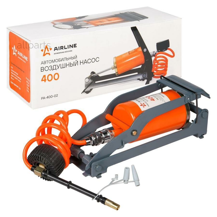 AIRLINE PA-400-02 Насос воздушный 400 с съемным манометром (ножной, механический, 400 см3) AIRLINE PA-400-02